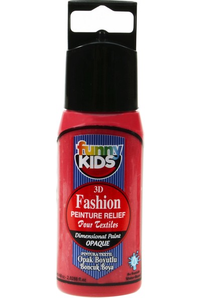 Funny Kids 3D Boncuk Boya Opak 60 cc Kırmızı Funny Kids 3D Boncuk Boya Opak 60 cc Kırmızı