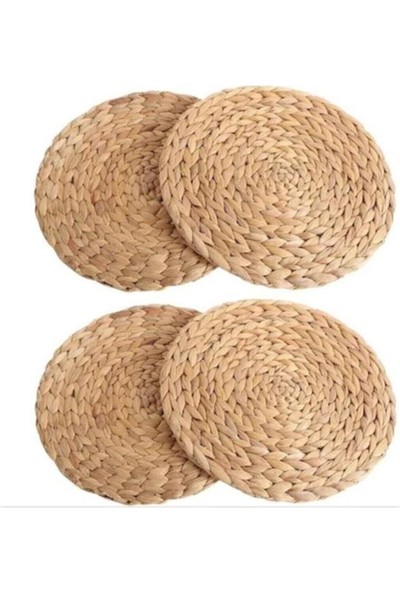 Çilek Ev 4 Adet Hasır Yuvarlak Amerikan Servisi Çilek Ev 4 Adet Hasır Yuvarlak Amerikan Servisi