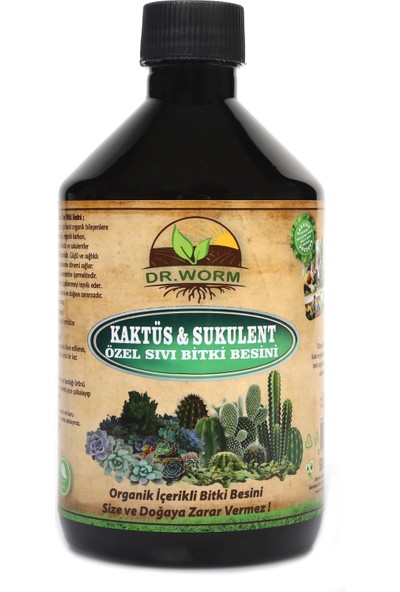 Dr.worm Kaktüs & Sukulent Organik Içerikli Özel Sıvı Bitki Besini 500 ml Dr.worm Kaktüs & Sukulent Organik Içerikli Özel Sıvı Bitki Besini 500 ml