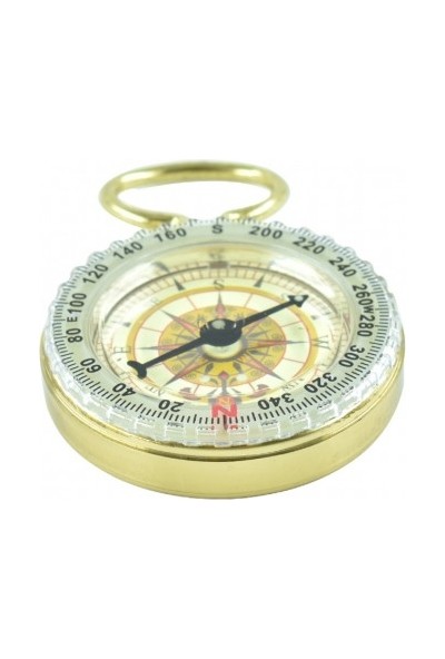 Nikula Yuvarlak Pirinç Fosforlu Pusula - Zarif Tasarım