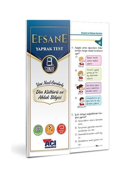 Açı Yayınları 8. Sınıf Efsane Din Kültürü ve Ahlak Bilgisi Yaprak Test Açı Yayınları 8. Sınıf Efsane Din Kültürü ve Ahlak Bilgisi Yaprak Test