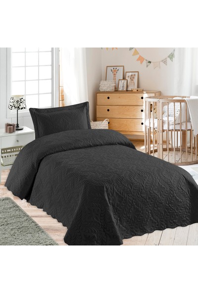 Örtüm Ivy Siyah Tek Kişilik Microfiber Kapitone Yatak Örtüsü Örtüm Ivy Siyah Tek Kişilik Microfiber Kapitone Yatak Örtüsü