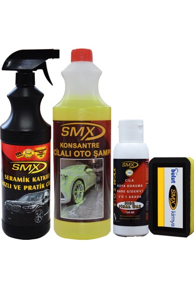 Smx Seramik Katkılı Hızlı Cila ve Oto Şampuan 3'ü 1 Arada Set Smx Seramik Katkılı Hızlı Cila ve Oto Şampuan 3'ü 1 Arada Set