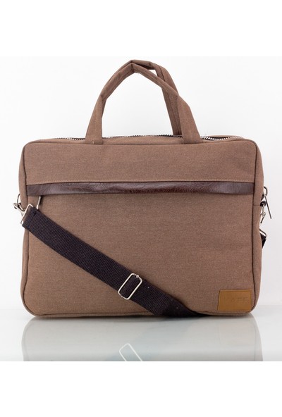 Kaff Kanvas Kahverengi Laptop ve Evrak Çantası