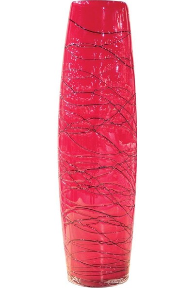 Globy Dekoratif Cam Vazo Kırmızı 50 cm