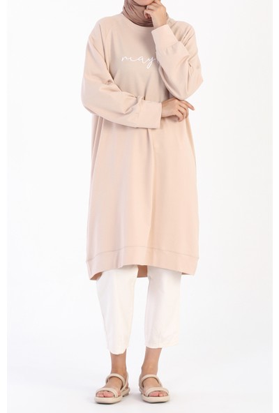 ALLDAY Büyük Beden Nakışlı Sweat Tunik