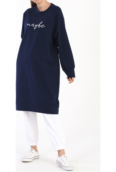 ALLDAY Büyük Beden Nakışlı Sweat Tunik