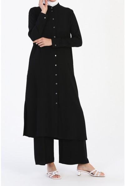 ALLDAY Uzun Tunikli Pantolonlu Viskon Takım ALLDAY Uzun Tunikli Pantolonlu Viskon Takım