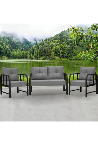 Zerka Yıldız Koltuk Kanepe Bahçe & Balkon Koltuk Takımı 2+1+1