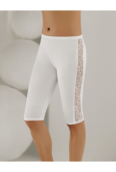 Şahinler Kadın Beyaz Yanı Dantelli Tayt MB890