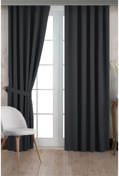 Taç Issa Blackout Karartma Termal Gri Fon Perde Tek Kanat