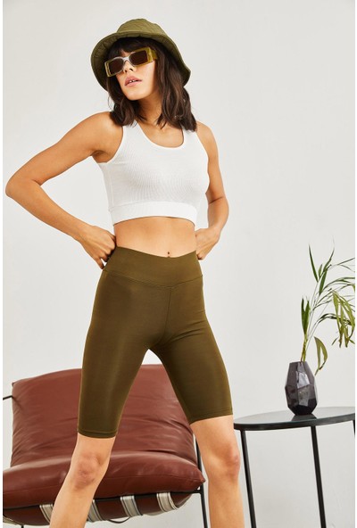 Sortee Kadın Biker Uzun Kemerli Toplayıcı Parlak Disko Tayt