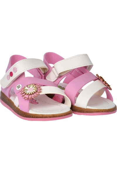 Potincim Şb 2301-10 Kız Çocuk Bebe Sandalet Terlik Beyaz - Pembe