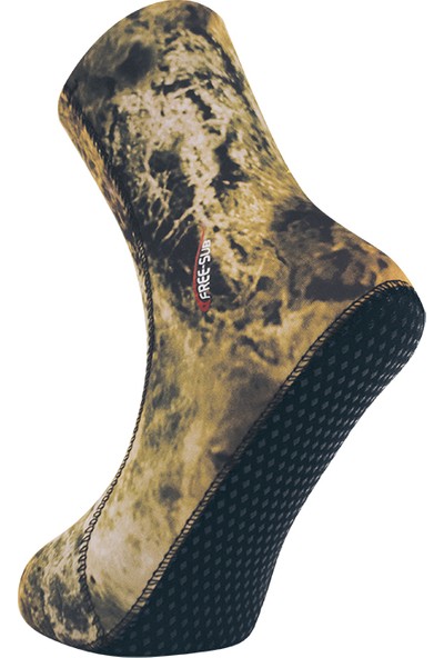 Free-Sub 3mm Opencell, Expert Multy Desen, Kaymaz Tabanlı Dalış Çorabı - Dalgıç Patiği