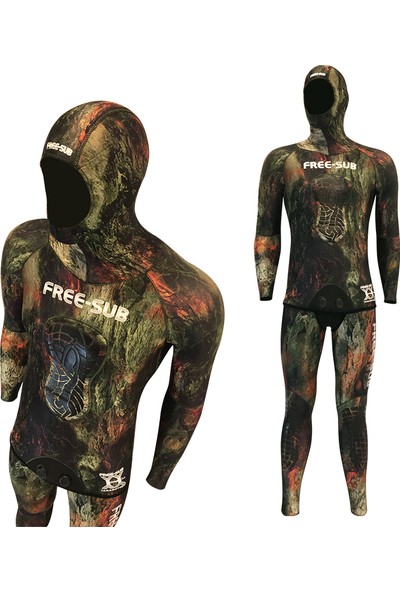 Free-Sub 5mm Yamamoto39 Aspendos Desen, Avcı Dalış Elbisesi, Dalgıç Kıyafeti