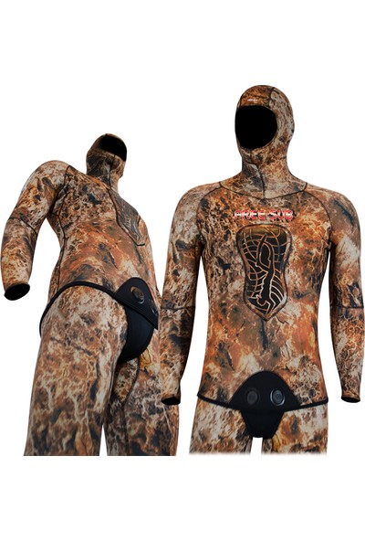 Free-Sub 5mm Comfort, Expert Brown Desen, Avcı Dalış Elbisesi, Dalgıç Kıyafeti