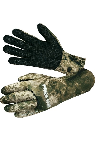 Free-Sub 3mm Diver Pro, Expert Green Desen, Neopren Dalgıç Dalış Eldiveni