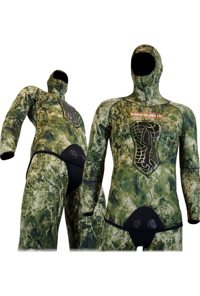 Free-Sub 5mm Comfort, Expert Green Desen, Avcı Dalış Elbisesi, Dalgıç Kıyafeti