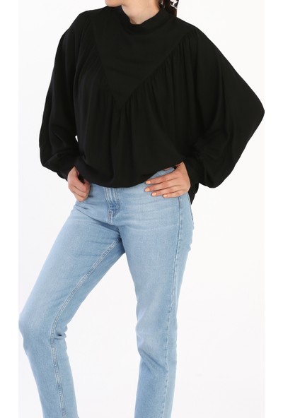 ALLDAY Büzgülü Salaş Viskon Bluz