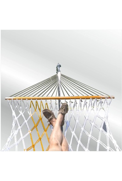 M3 Decorium Suya Dayanıklı Polyester Çift Kat Kişilik El Örgü Kalın Halatlı Ipli Sallanan Sağlam Hamak Salıncak M3 Decorium Suya Dayanıklı Polyester Çift Kat Kişilik El Örgü Kalın Halatlı Ipli Sallanan Sağlam Hamak Salıncak