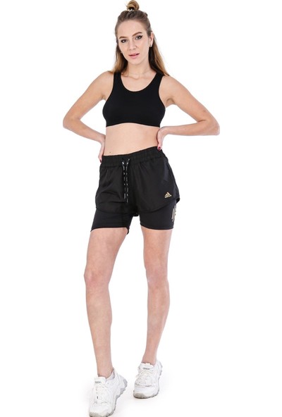 Adidas Taylı Model Siyah Renk Paraşüt Kumaş Spor Şort Adidas Taylı Model Siyah Renk Paraşüt Kumaş Spor Şort