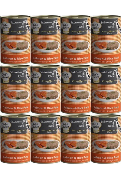Chef's Choice Chefs Choice Somonlu Pirinçli Ezme Köpek Konservesi 400 gr 12 Adet Chef's Choice Chefs Choice Somonlu Pirinçli Ezme Köpek Konservesi 400 gr 12 Adet