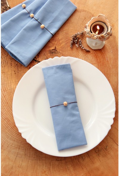 E-Sanat Evi 6'lı Mavi Organik Kumaş Servis Sunum Peçetesi E-Sanat Evi 6'lı Mavi Organik Kumaş Servis Sunum Peçetesi