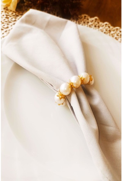 E-Sanat Evi 12'li Inci Peçete Yüzüğü Gold