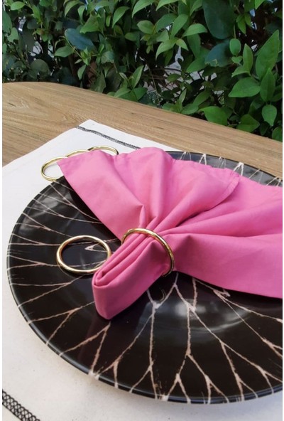 E-Sanat Evi 6 Adet Gold Metal Peçete Halkası