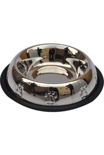 Zamba Kaymaz Tabanlı Kabartmalı Oval Mama-Su Kabı 8 Oz