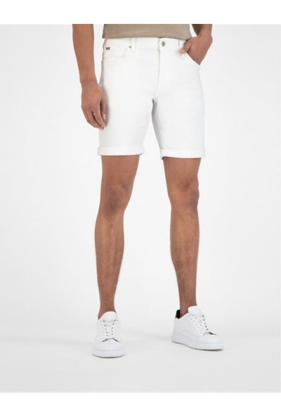 Soydance Likralı Jean Şort Beyaz