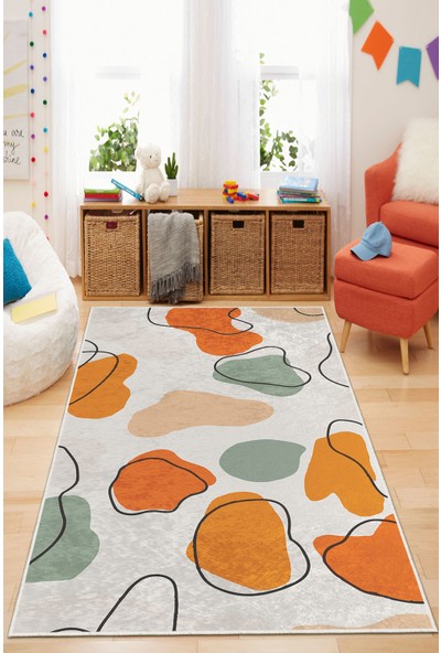 Colizon Dekoratif Yıkanabilir Kaymaz Tabanlı Çocuk Halısı