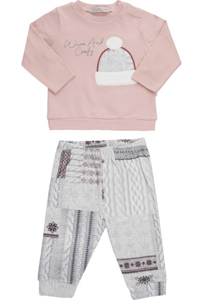 Babydola %100 Pamuk Kız Bebek Örgü Desen Baskılı Uzun Kollu Pijama Takımı Babydola %100 Pamuk Kız Bebek Örgü Desen Baskılı Uzun Kollu Pijama Takımı