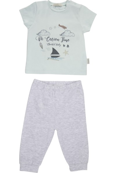 Babydola %100 Pamuk Erkek Bebek Bulut Baskılı Kısa Kollu Pijama Takımı Babydola %100 Pamuk Erkek Bebek Bulut Baskılı Kısa Kollu Pijama Takımı