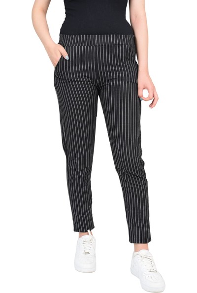 Jonny Kids Çizgili Siyah Pantolon