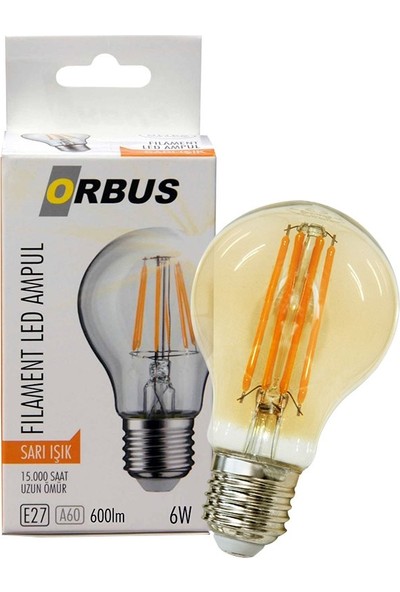 Orbus Flament LED Ampul Sarı Işık Orbus Flament LED Ampul Sarı Işık