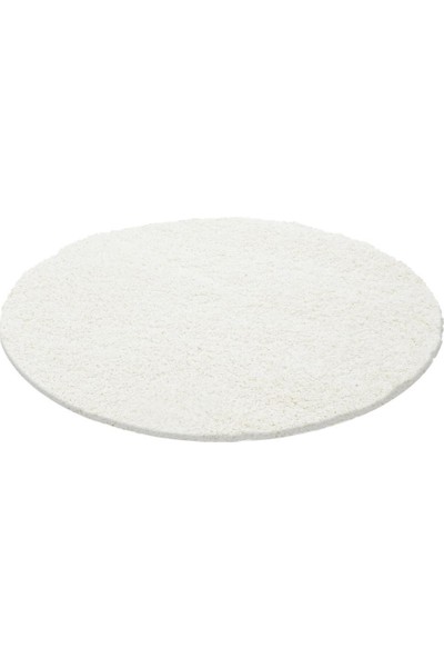 Modern Dekoratif Shaggy 30 mm uzun tüylü düz Krem Oturma Odası Salon Halısı Yuvarlak