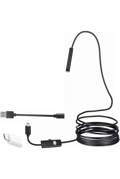 Powermaster 3in1 Micro Usb+Type C+Pc Işıklı 5metre Yılan Kamera Powermaster 3in1 Micro Usb+Type C+Pc Işıklı 5metre Yılan Kamera