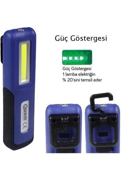 Arm ESEN99 Şarjlı LED El Lambası Mıknatıslı Fener 3W 240LUMEN