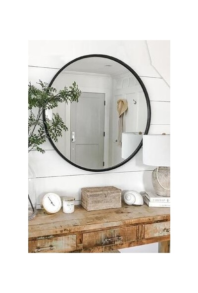 Makbulce Dekoratif Yuvarlak Ayna Antre Hol Koridor Duvar Salon -Irony