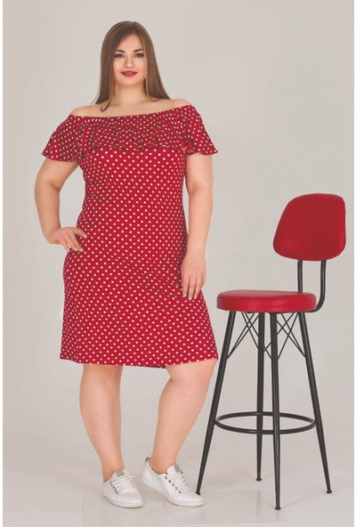 Hayal Sepeti Lady Kırmızı Büyük Beden Tunik Gecelik - Lady 8847 Battal Beden Tunik