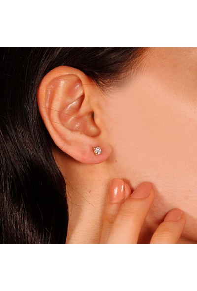 Adil Idil Kuyumculuk Kadın Tektaş Küpe