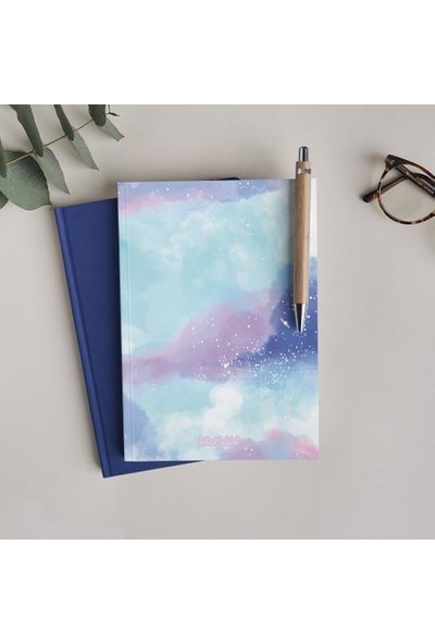 Bikutumutluluk Lila Mavi Gökyüzü Defter - Çizgisiz Defter Serisi - N056 Bikutumutluluk Lila Mavi Gökyüzü Defter - Çizgisiz Defter Serisi - N056