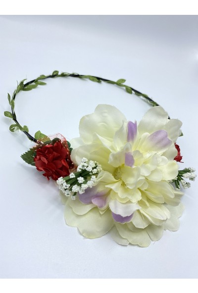Combin Accessory Beyaz Çiçekli Prenses Taç Combin Accessory Beyaz Çiçekli Prenses Taç