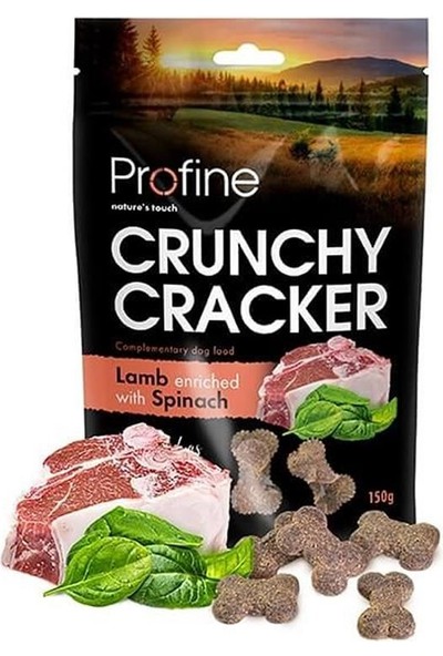 Profine Crunchy Cracker Kuzulu Ispanaklı Köpek Krakeri 150 gr Profine Crunchy Cracker Kuzulu Ispanaklı Köpek Krakeri 150 gr