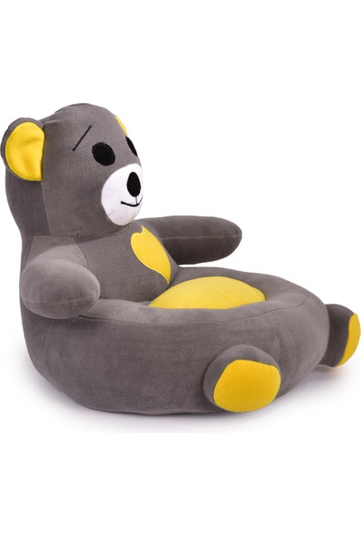 TOKKO Çocuk Bebek Ayicik Peluş Koltuğu – Ayicik Koltuk Gri Sari-white