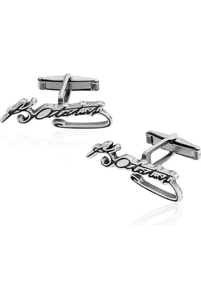 Ervanur 925 Ayar Gümüş Kemal Atatürk Imzalı Kol Düğmesi Ervanur 925 Ayar Gümüş Kemal Atatürk Imzalı Kol Düğmesi