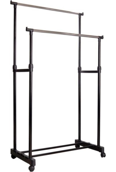 Nsd Tekerlekli Elbise Askısı Çift Tepeli Askılık Nsd Tekerlekli Elbise Askısı Çift Tepeli Askılık