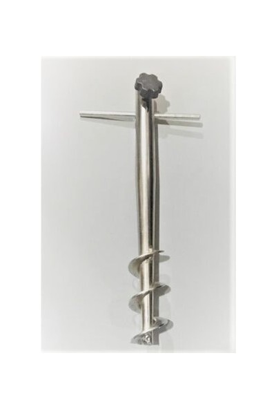 Sepetinburda Plaj Şemsiye Kazığı Burgulu Metal Sıkma Aparatlı Bahçe Plaj