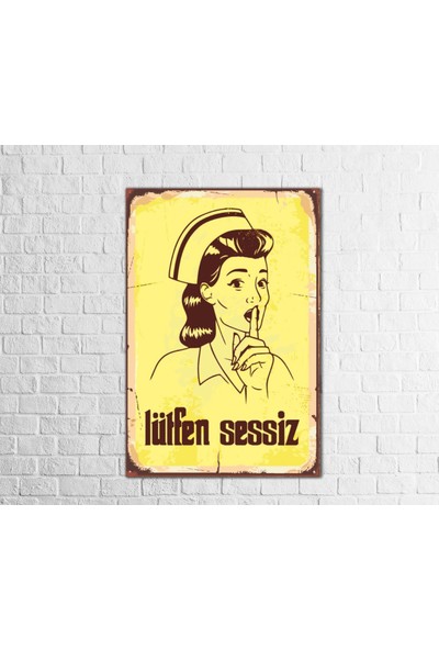 Fandomya Ahşap Poster Lütfen Sessiz 12 x 17 cm + Çift Taraflı Bant Fandomya Ahşap Poster Lütfen Sessiz 12 x 17 cm + Çift Taraflı Bant